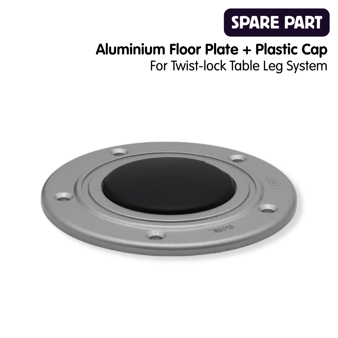 Extra Floor Mount + Cap for Twist-Lock Table Leg System