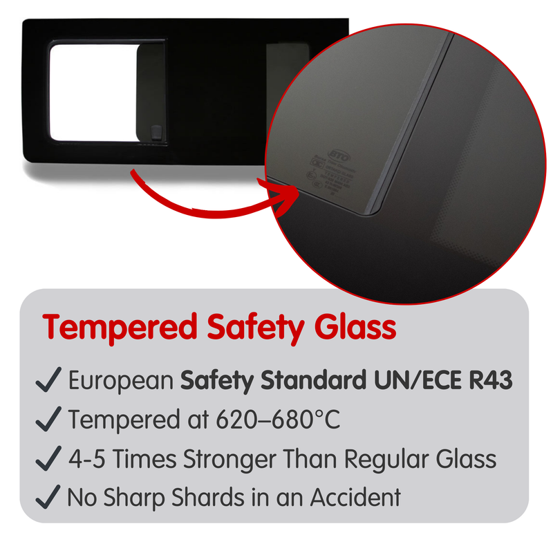 Pair of Opening Side Windows + Fitting Kit for VW Transporter T5 to T6