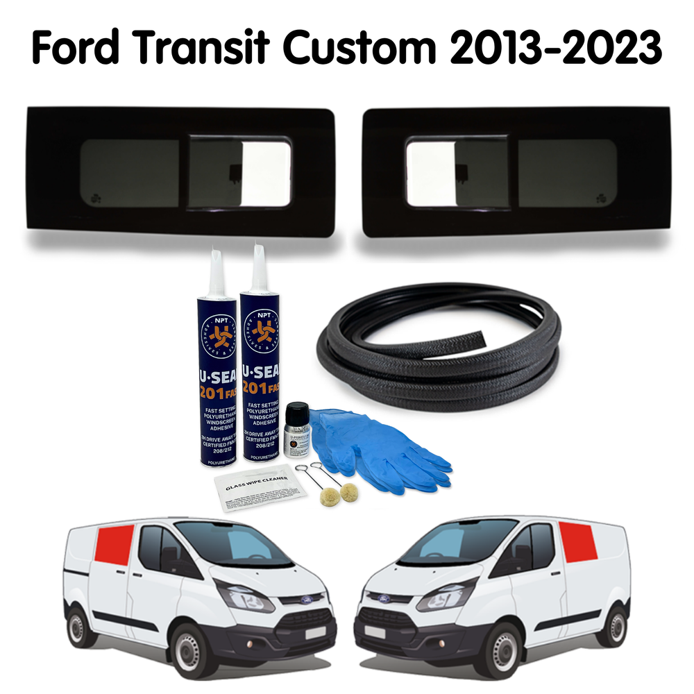 Right Fixed Window (Non-sliding Door) + Fitting Kit for Ford Transit C