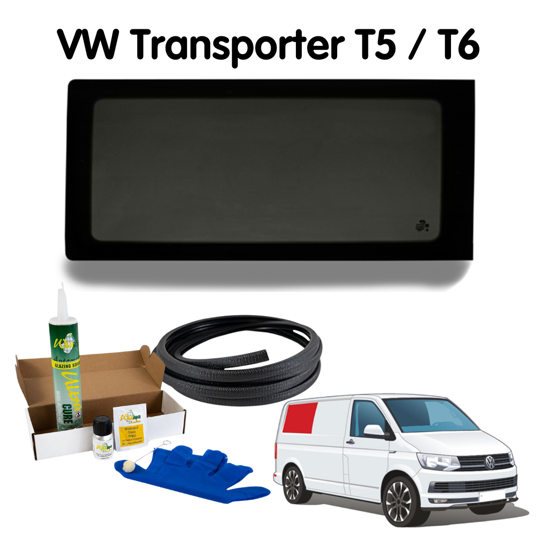 Right Rear Quarter Window + Fitting Kit for VW Transporter T5 to T6.1